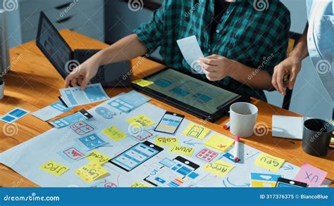 smart developer compare ux ui design and planning for development convocation stock image
