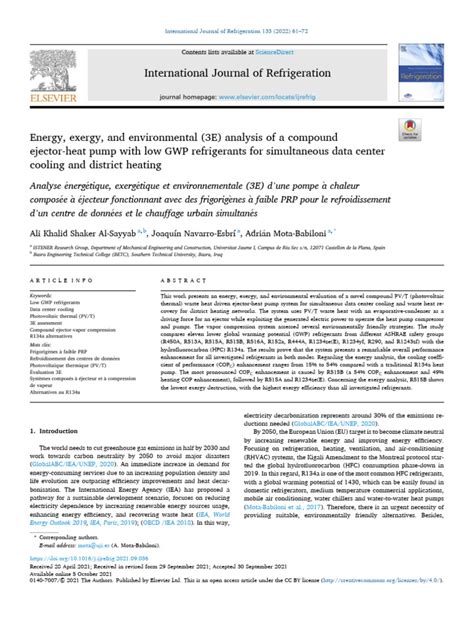 Energy Exergy And Environmental 3e Analysis Of A Comp 2022 International Download Free Pdf