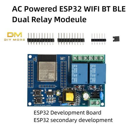 Diymore Ac 220v Esp32 Wifi บลูทูธโมดูลรีเลย์คู่ Esp32 บอร์ดพัฒนารอง Shopee Thailand