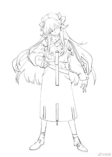 动漫少女线稿太流畅了 Twi：olys011 花瓣网