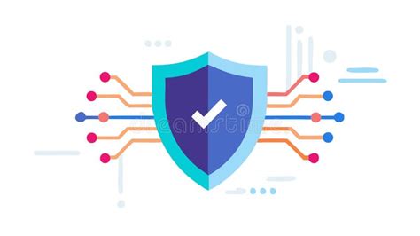 Cybersecurity Shield With Circuit Data Protection And Network Security Vector Design