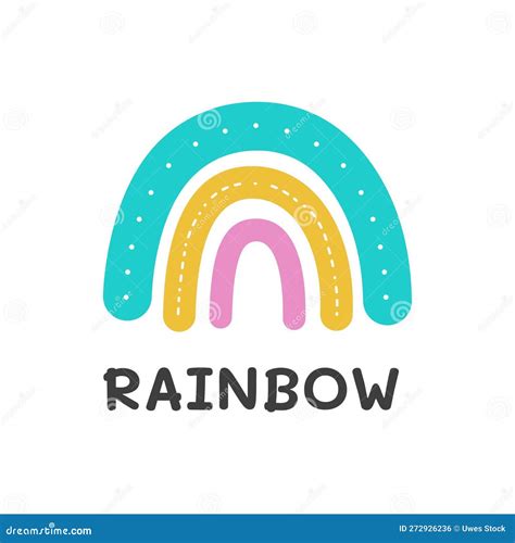 Rainbow Logo Cute Hand Drawn Design Modern Colors Stock Vector Illustration Of Brand