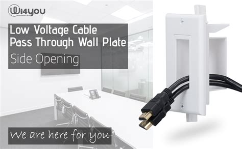 Wi4you Cable Pass Through Wall Plate White Recessed Cable