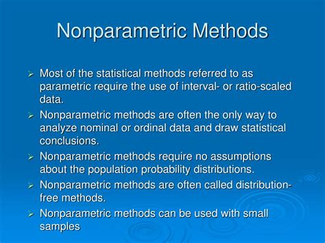 PPT Parametric Versus Nonparametric Statistics When To Use Them And Which Is More Powerful