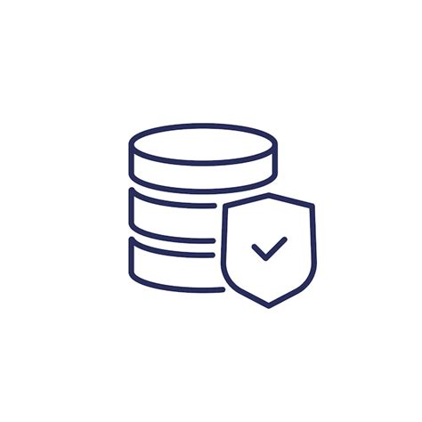 Premium Vector Database Security Line Icon On White