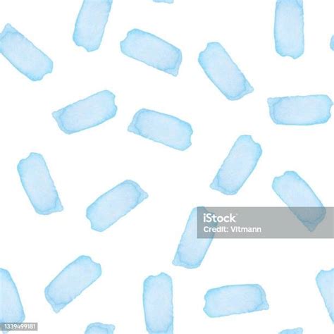 손으로 그린 브러쉬 스트로크 원활한 수채화 패턴 라이트 블루 컬러의 추상적인 수채화 모양 패브릭 및 배경에 대한 예술 디자인