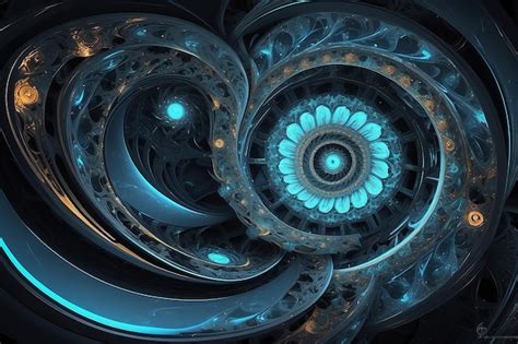 Futuristic Fractal Echo Premium Ai Generated Image