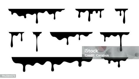 블랙 스프레이 용융 물방울 또는 액체 페인트 방울 벡터 낙서 튄 스플래시 또는 초콜릿 시럽 및 오일 누출 테두리 방울에 대한 스톡 벡터 아트 및 기타 이미지 Istock