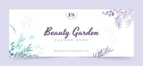수채화 꽃집 직업 페이스 북 표지 템플릿 무료 벡터