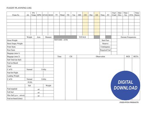 Flight Log Template