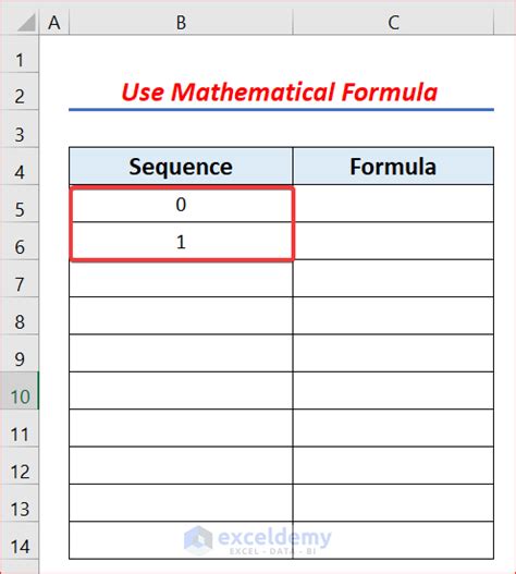 how to create a fibonacci sequence in excel 2 methods