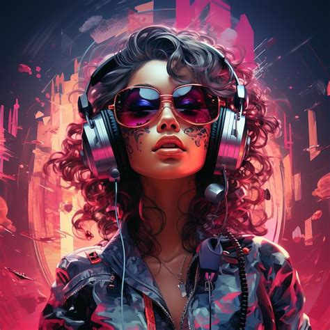 Premium Ai Image Neon Girl Portrait Poster