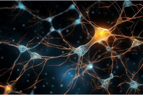 Scientific Single Neuron Synapses Scheme Board Generate Ai