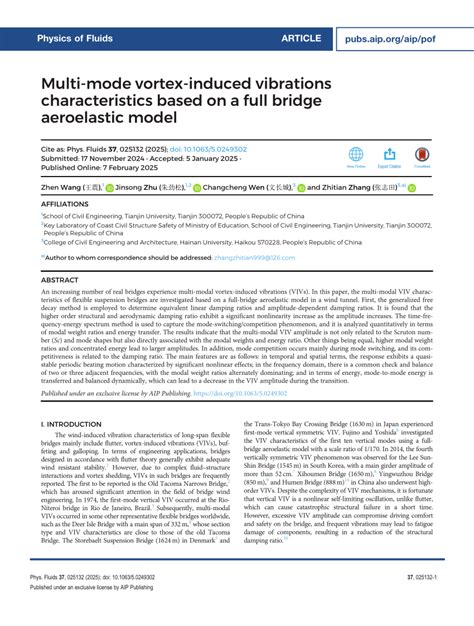 Multi Mode Vortex Induced Vibrations Characteristics Based On A Full Bridge Aeroelastic Model