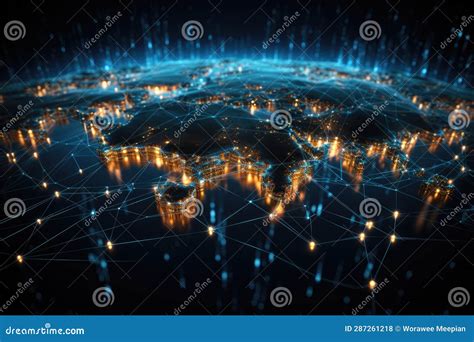 Cloud Computing Transfer Big Data On Internet Futuristic Digital Technology Stock Illustration