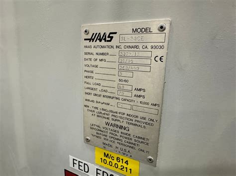 Haas Sl 30 Cnc Chucking Lathe With Haas Control 2008