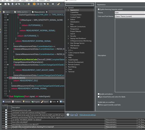 CCS CODECOMPOSER Changing Colors After Switching To Dark Linux Theme
