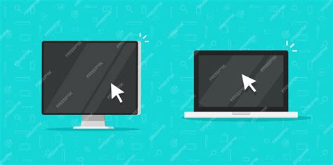 Premium Vector Computer Pc Laptop Screen With Mouse Cursor Pointer