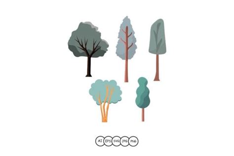 Tree Collection Set Graphic By Genta Illustration Studio Creative Fabrica