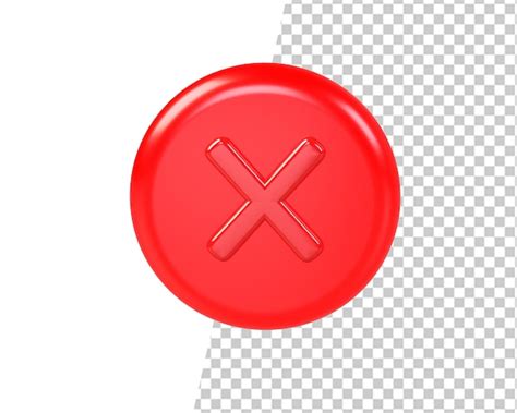 Premium Psd Red Wrong X Sign Delete Icon 3d Render
