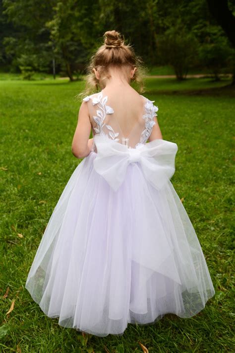Lilac Flower Girl Dress Tutu Girl Dress Girl Ball Gownivory Etsy Casamento Lilás Pagens E