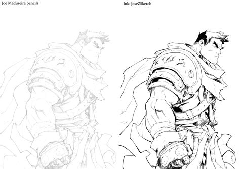 Artstation Ink Practice On Joe Madureira Character