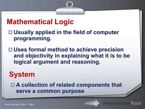 Program Logic Formulation