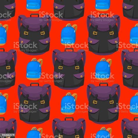 학교 아이 들 배낭 벡터 일러스트 레이 션 작업 시간 교육 수하물 배낭 짐 원활한 패턴 배경 학습 돌아가기 0명에 대한 스톡 벡터 아트 및 기타 이미지 Istock