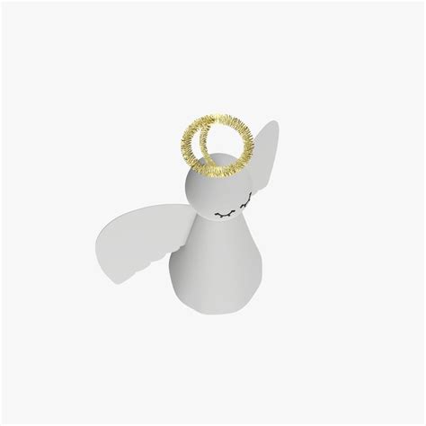 Paper Angel With Halo 3d Model Download Decoration On