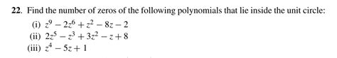 Solved Find The Number Of Zeros Of The Following Chegg Com