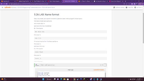 Solved 5 26 LAB Name Format Many Cocuments Use A Specific Chegg Com