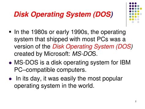 PPT Chapter 5 Disk Operating System MS DOS PowerPoint Presentation ID 6182892