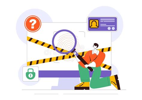 Forensics Technology Vector Illustration Featuring Biometric Access Control And Server Data
