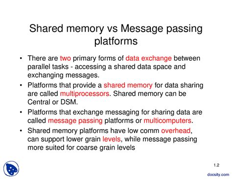 Shared Memory Vs Message Passing Platforms Parallel Processing Lecture