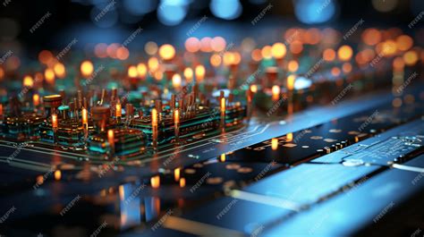 Premium Ai Image Computer Futuristic High Tech Circuit Board With Microcircuits Ai Generated