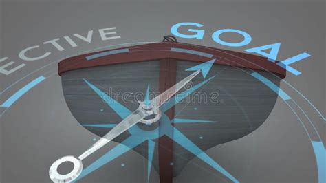 Animation Of Compass With Objective And Goal Text Over Boat Stock Video Video Of Computing