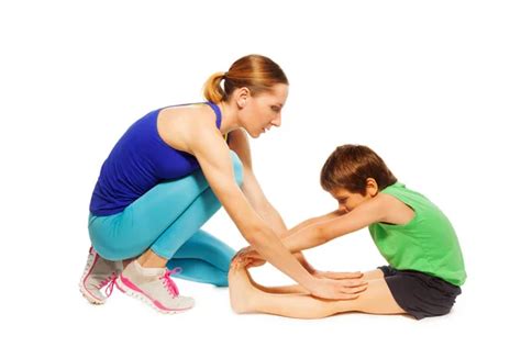 Kid Babe Doing Exercises With Mother Stock Photo By Serrnovik 144797613