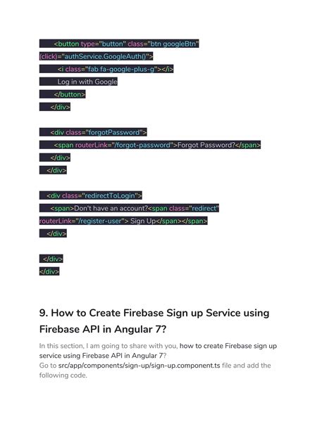 Full Angular 7 Firebase Authentication System Pdf Web Development