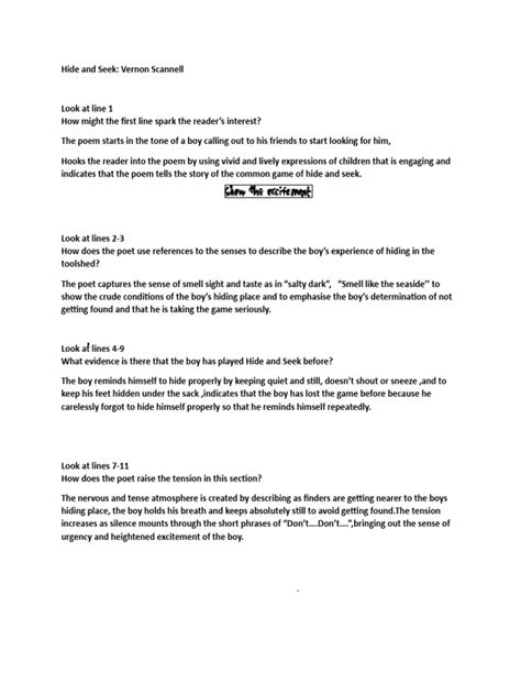 Hide And Seek Questions 2 Pdf