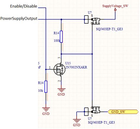 power supply circuit to enable disable vcc and gnd electrical