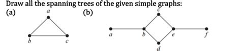solved draw all the spanning trees of the given simple
