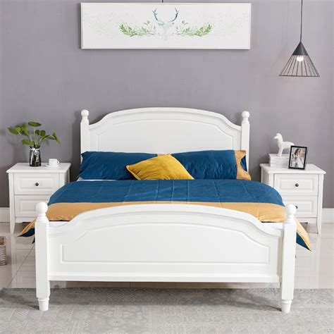 欧式全实木公主床白色开放漆简欧床美式雕花田园风格双人床18米虎窝淘