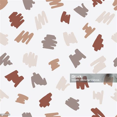 손으로 그린 현대 패턴의 브러시 스트로크 벡터 원활한 패턴 텍스처 셰이프 보헤미안 색상의 추상적 배경 갈매기표 수장에 대한 스톡 벡터 아트 및 기타 이미지 Istock