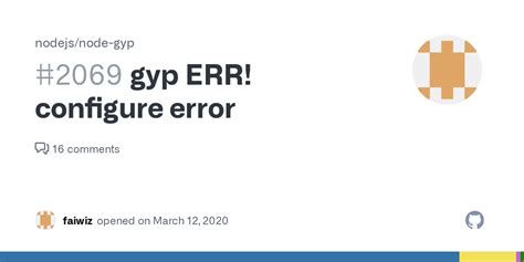 gyp err configure error · issue 2069 · nodejs node gyp · github