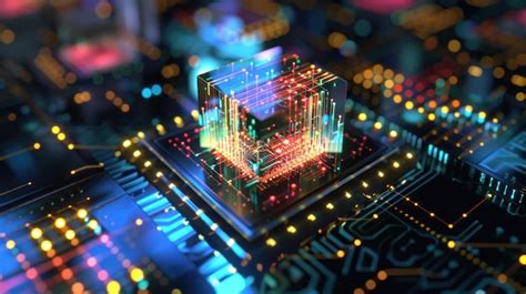 Futuristic Cpu Processor With Glowing Circuits And Data Flow Concepts Ai Big Data Quantum