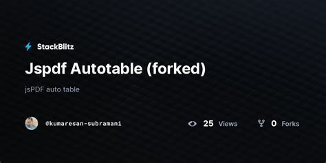 Jspdf Autotable Forked Stackblitz
