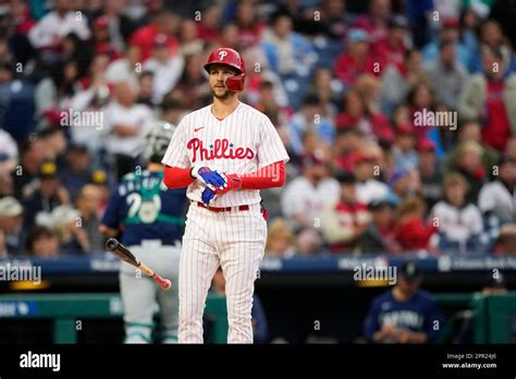 Philadelphia Phillies Trea Turner Reacts During A Baseball Game Tuesday April 25 2023 In