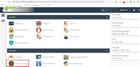 hướng dẫn cài đặt nodejs app trên cpanel