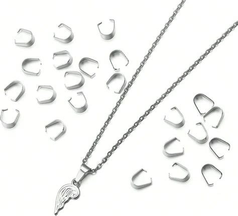100pcs Stainless Steel Pinch Clip Clasp Bail Finish Necklace Clasps Pendant Clasps Claw Bail