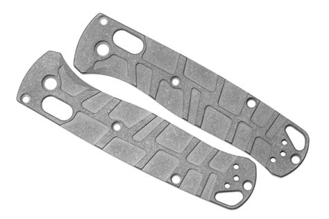 Lex Custom Benchmade Bugout Scales BUTSW Turtle Stonewashed Titanium Handle Scales